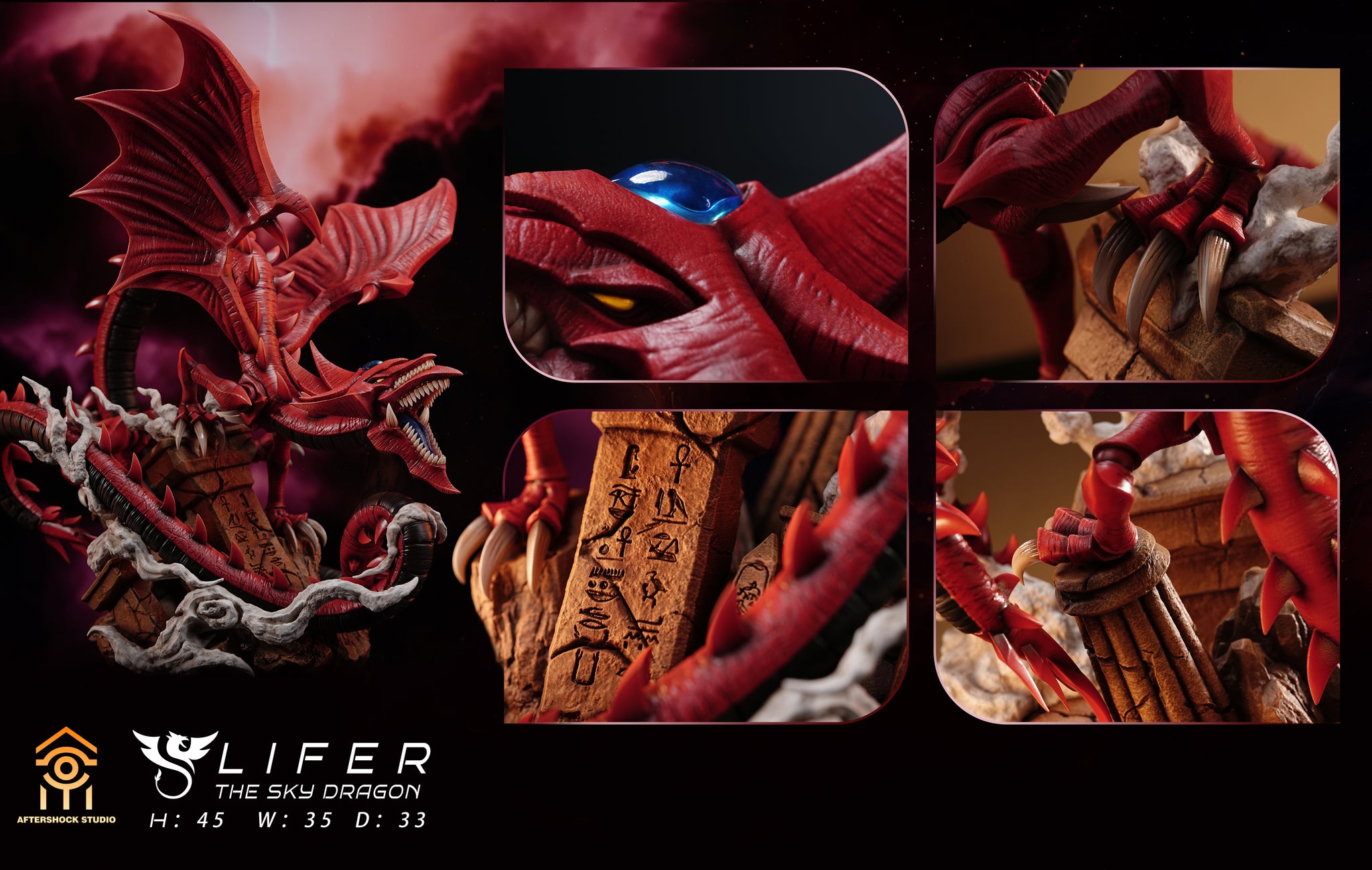 AFTERSHOCK STUDIO – YU-GI-OH!: THREE EGYPTIAN GOD CARDS SERIES, SLIFER ...