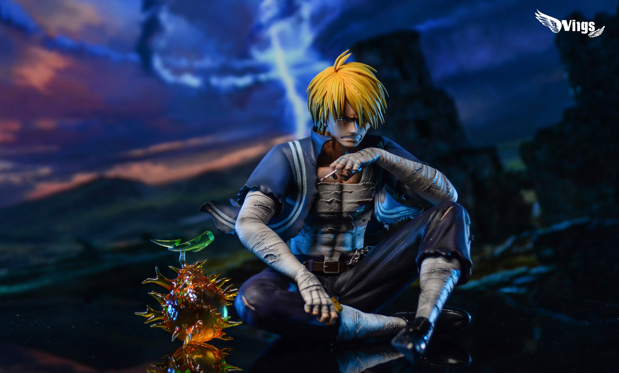 WINGS STUDIO – ONE PIECE: SITTING POSE SERIES 2. BATTLE DAMAGED SANJI ...