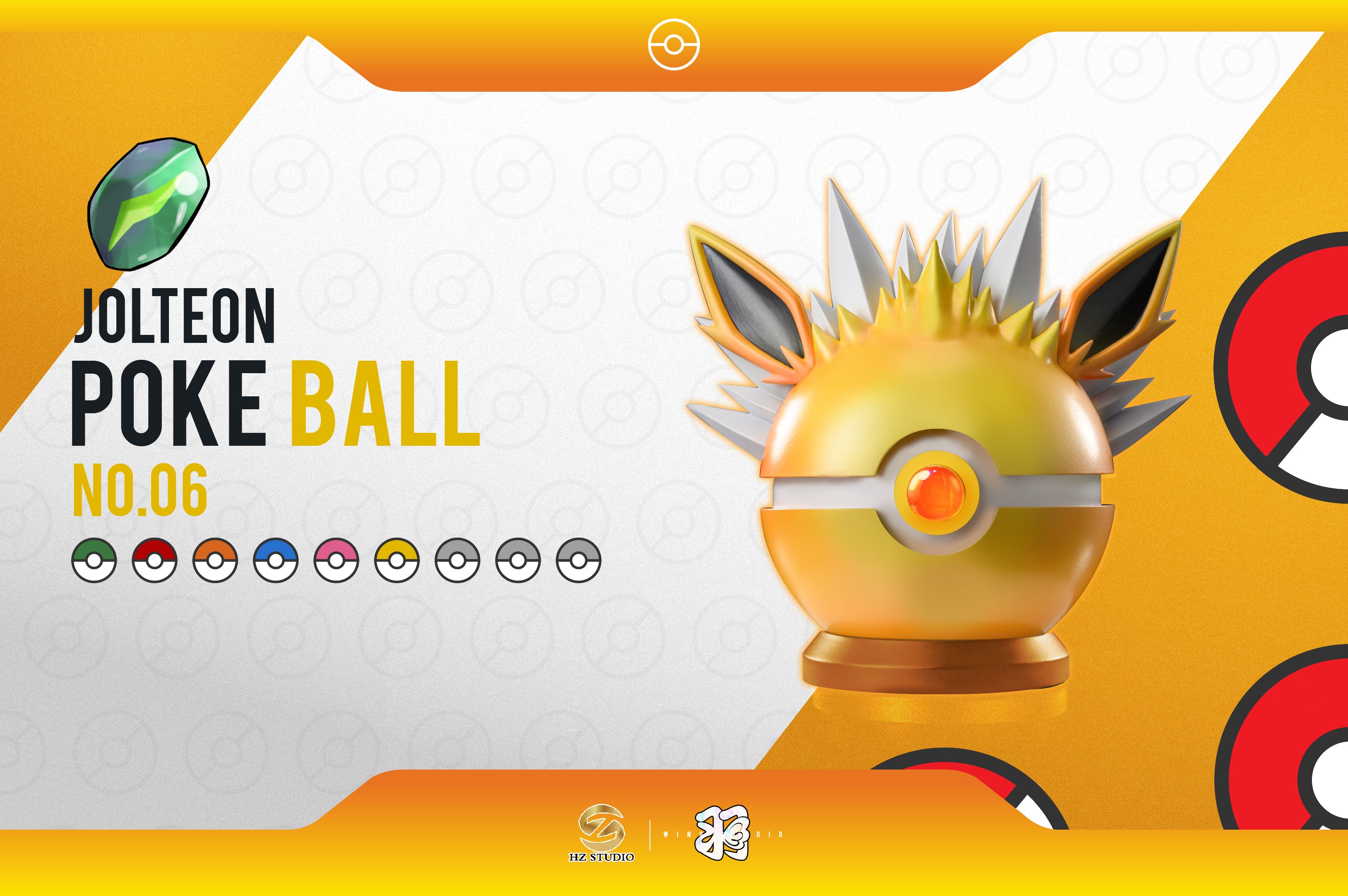 WING x HZ STUDIO – POKEMON: EEVEE POKE BALL SERIES 06. JOLTEON POKE BA ...