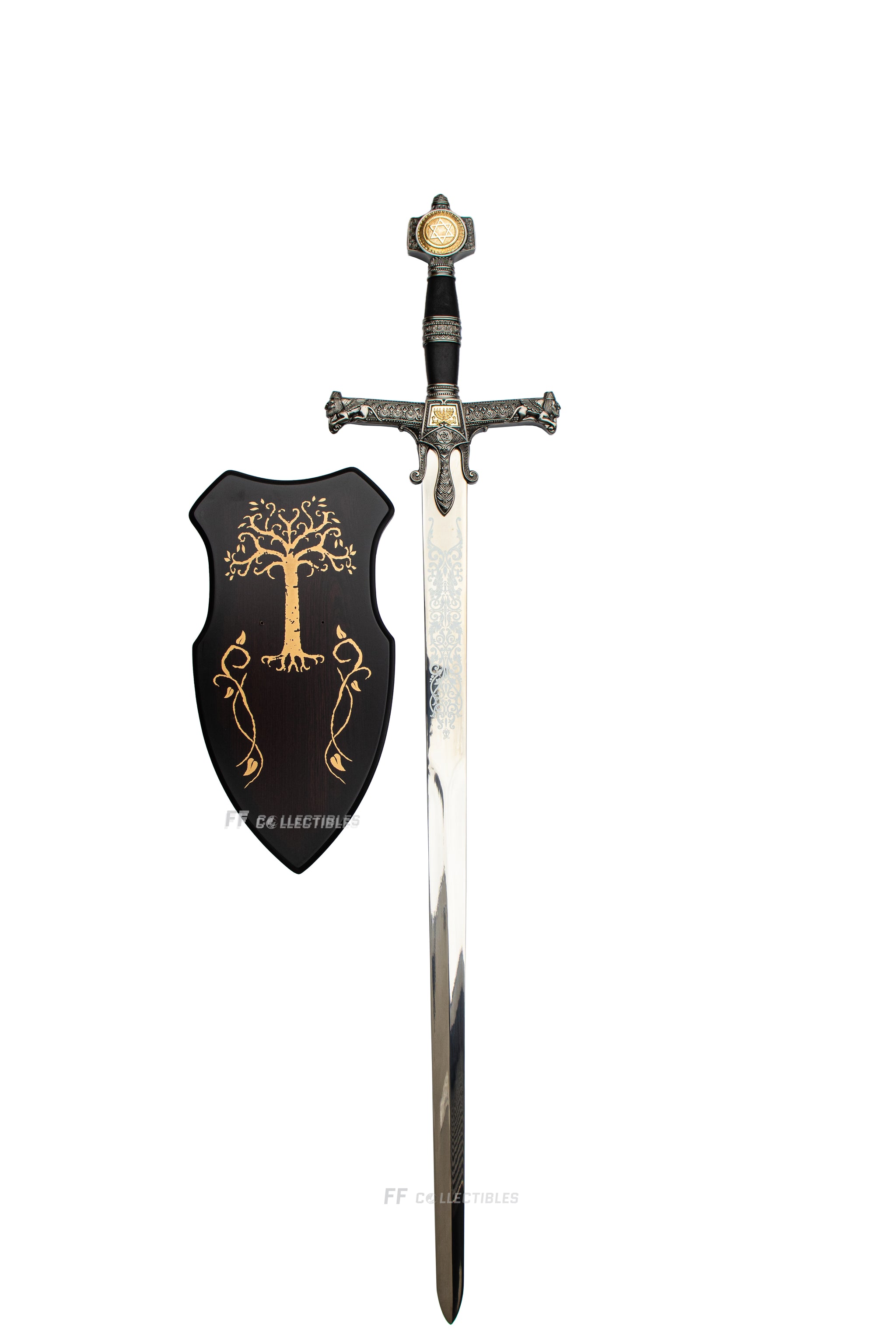 SWORD OF SOLOMON, MEDIEVAL KNIGHTS TEMPLAR CRUSADER SWORD (with FREE w ...