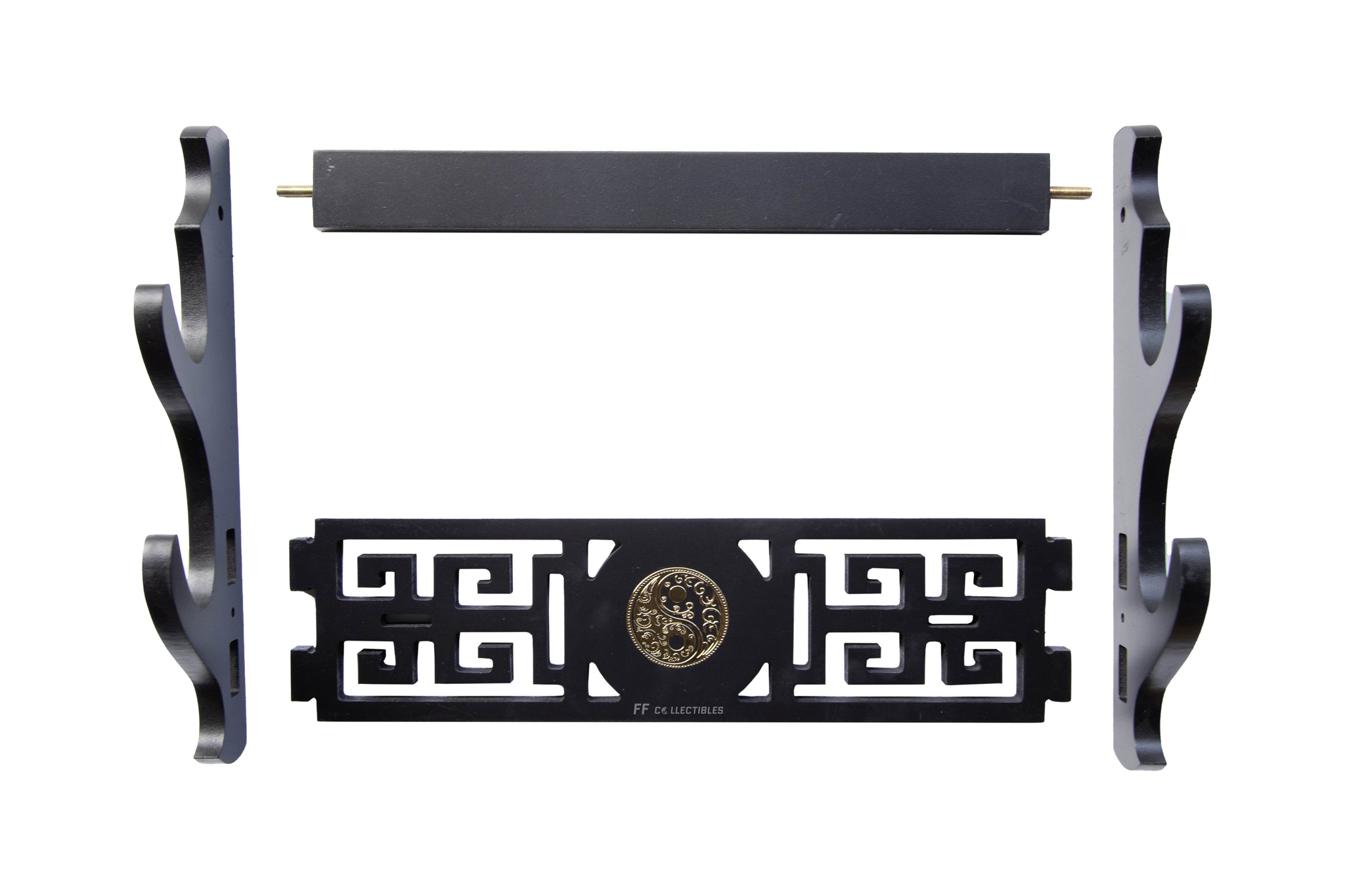 VINTAGE HOLLOW PATTERN DOUBLE SWORD STAND – WALL MOUNTED – FF COLLECTIBLES