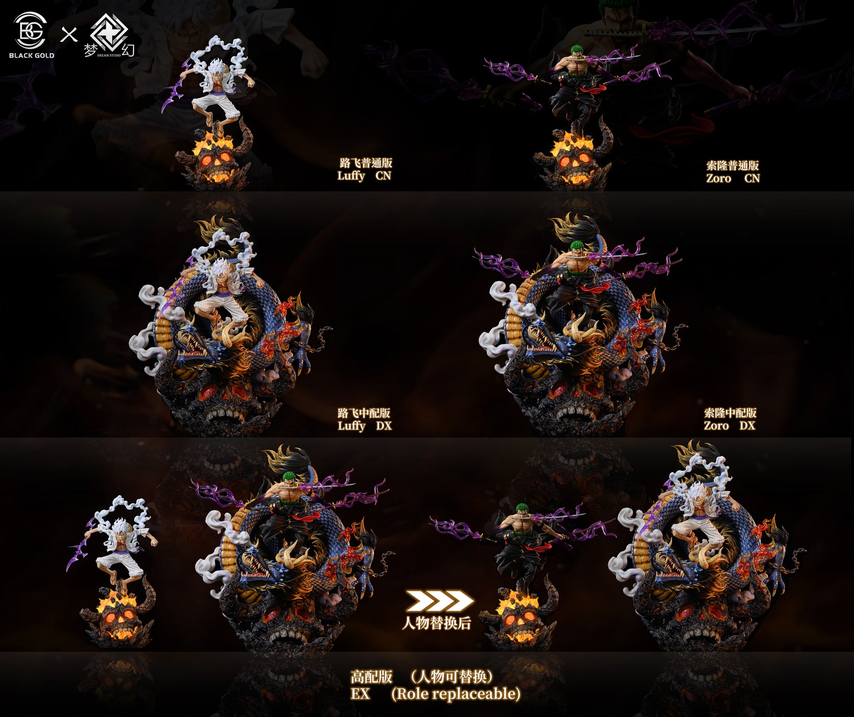 BLACK GOLD STUDIO – ONE PIECE: RAID ON ONIGASHIMA ARC NIKA LUFFY AND Z ...