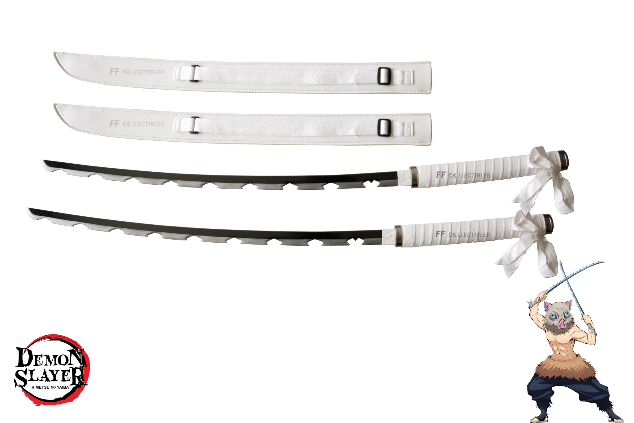 DEMON SLAYER - INOSUKE HASHIBIRA'S NICHIRIN SWORDS SET OF 2 (with FREE ...
