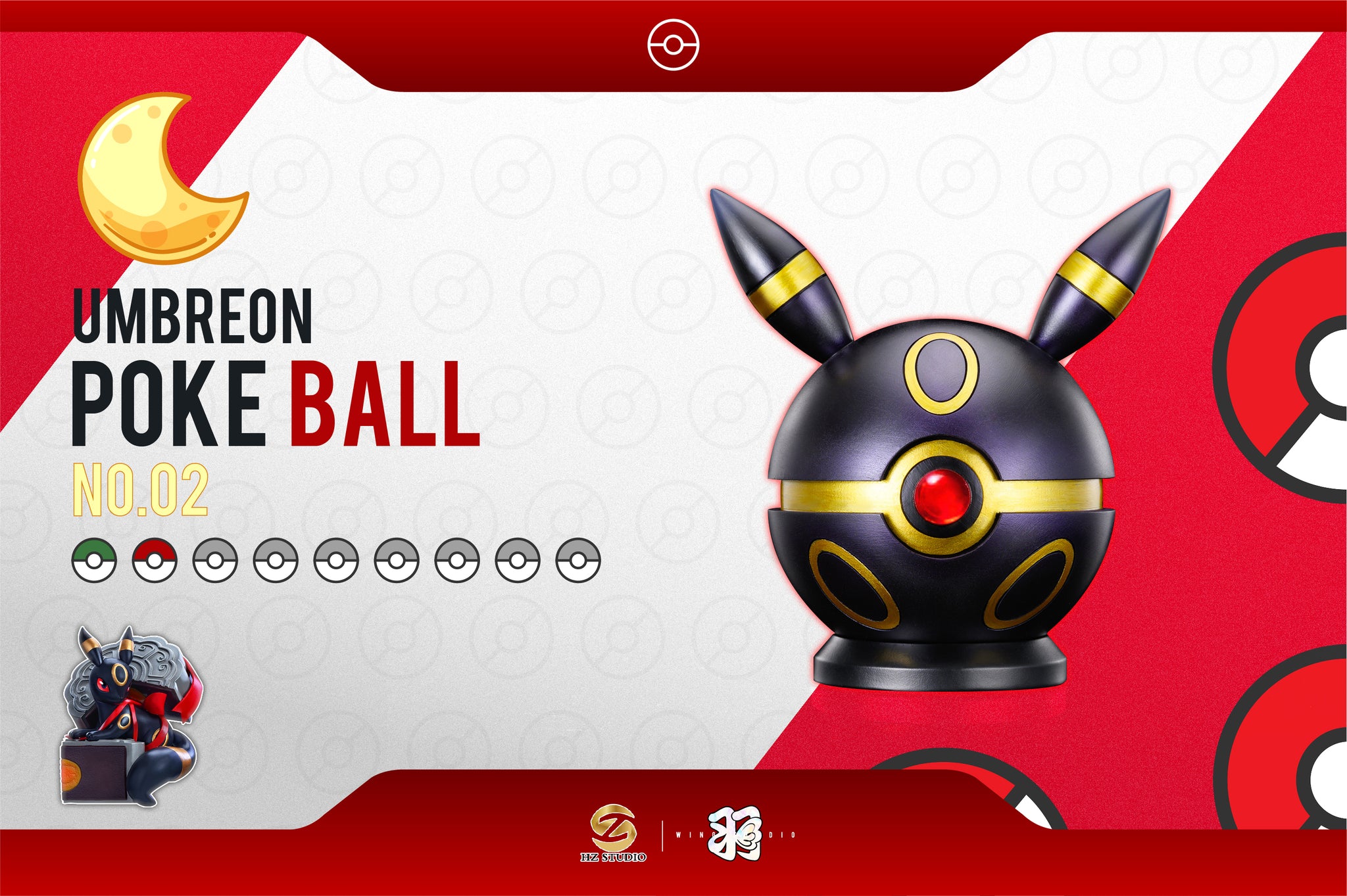 WING x HZ STUDIO – POKEMON: EEVEE POKE BALL SERIES 02. UMBREON POKE BA ...